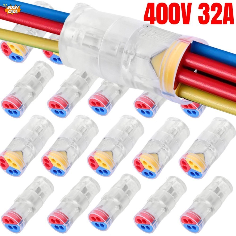 No Peeling Wires Cable Terminal Blocks 400V 32A Quick Splice Connection ...