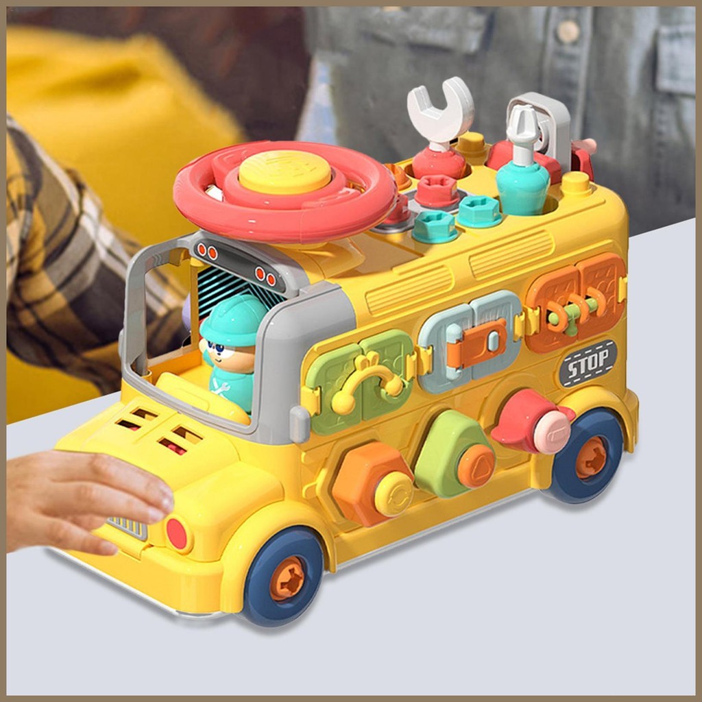 Sensory Activity Cube Toy Travel Bus-Shaped Toddler Activity Cube Fine ...