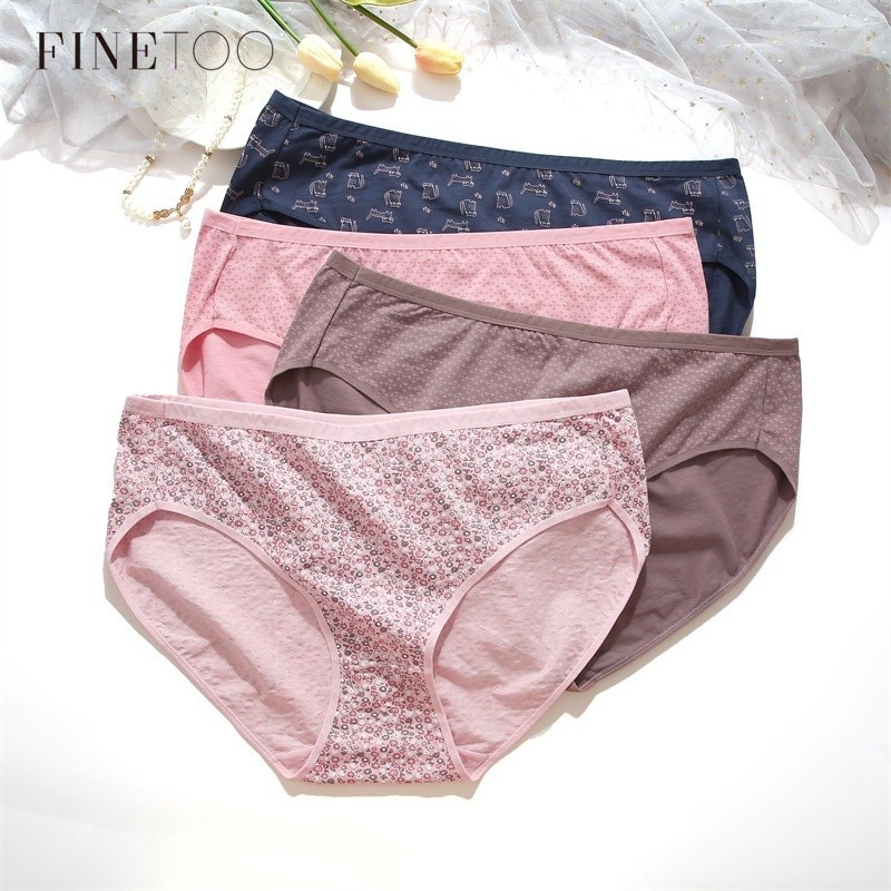 FINETOO XL-5XL Plus Size Cotton Panties for Women Comfortable Briefs ...