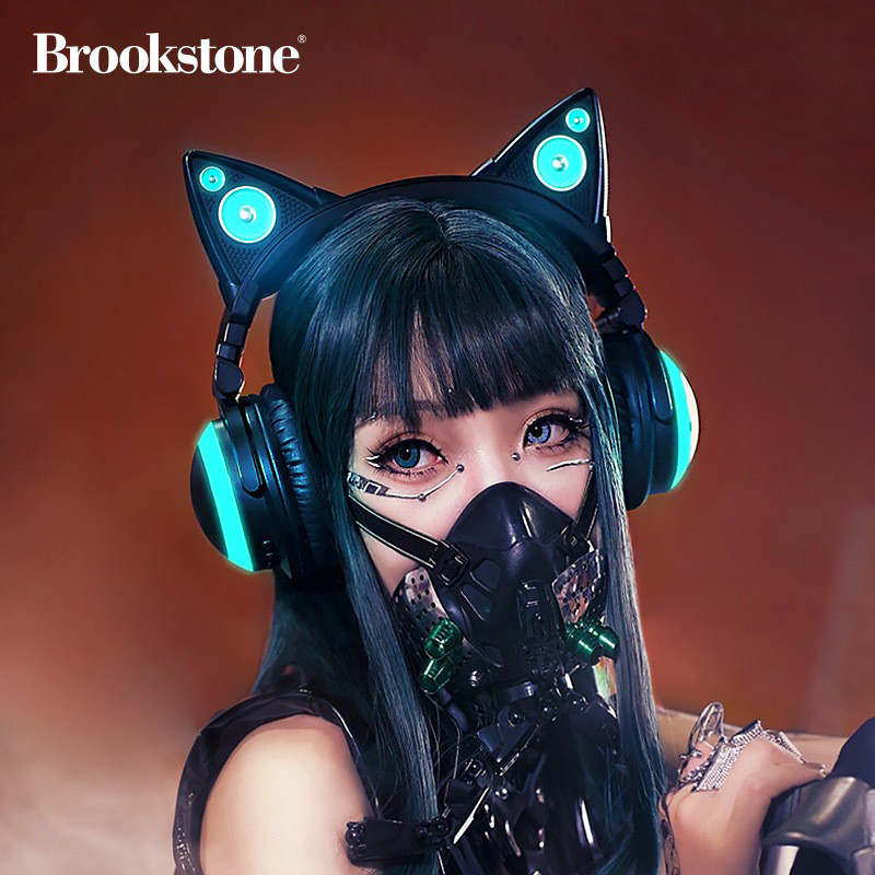 （sell like hot cakes）Two-Dimensional Cat Ear Wireless Bluetooth ...