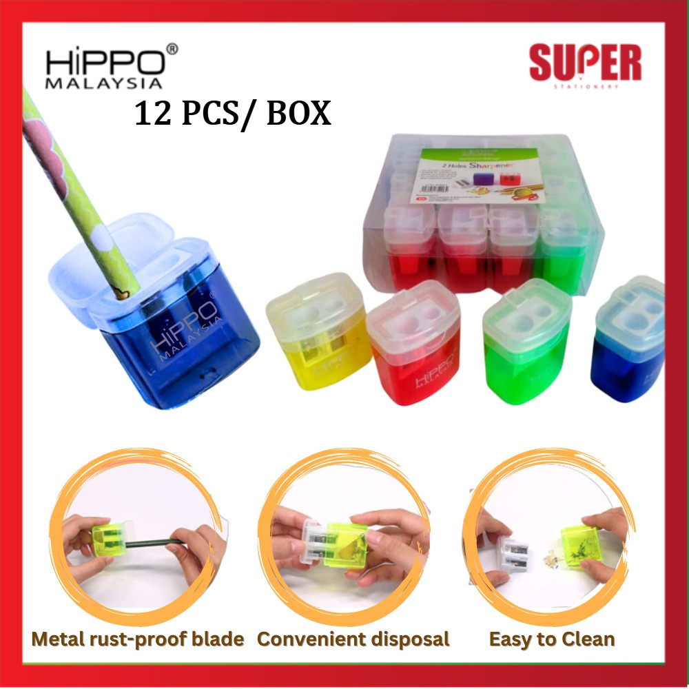 [Super Stationery] Bulk Order - 12 Pcs/box Hippo 2 Holes Sharpener ...