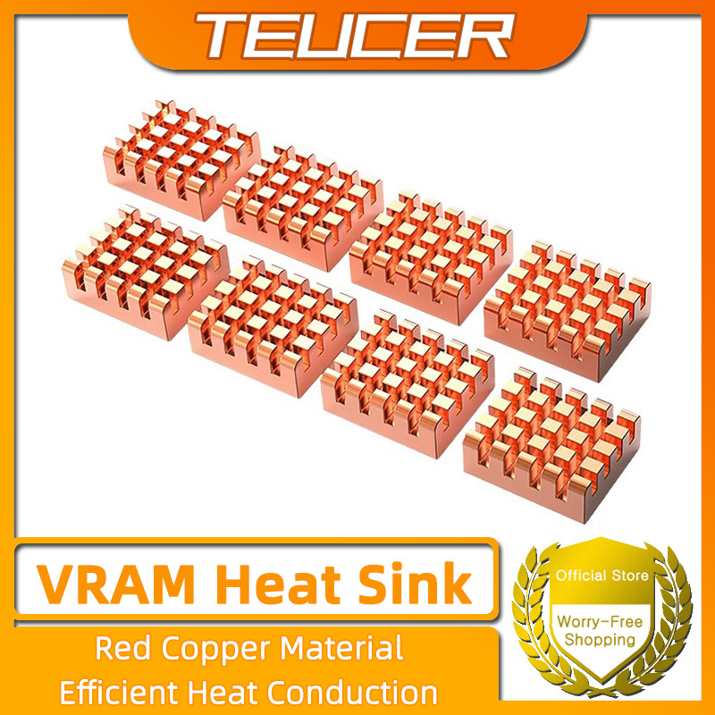 TEUCER 4/8/12-PCS VRAM Copper Heatsink 13x12x5mm Thermal Conductive ...
