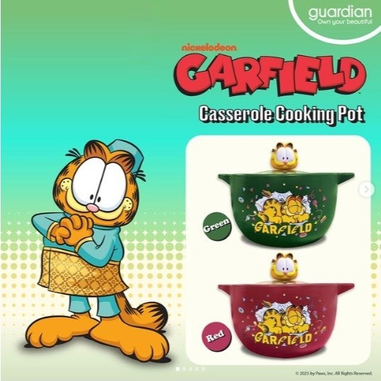 Garfield Casserole Cooking Pot (Green/ Red) | Shopee Singapore