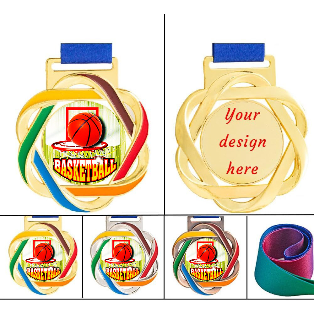 10 to 50 Pack 2.55 Inch Gold Color Basketball Medals Trophy Award Medal ...