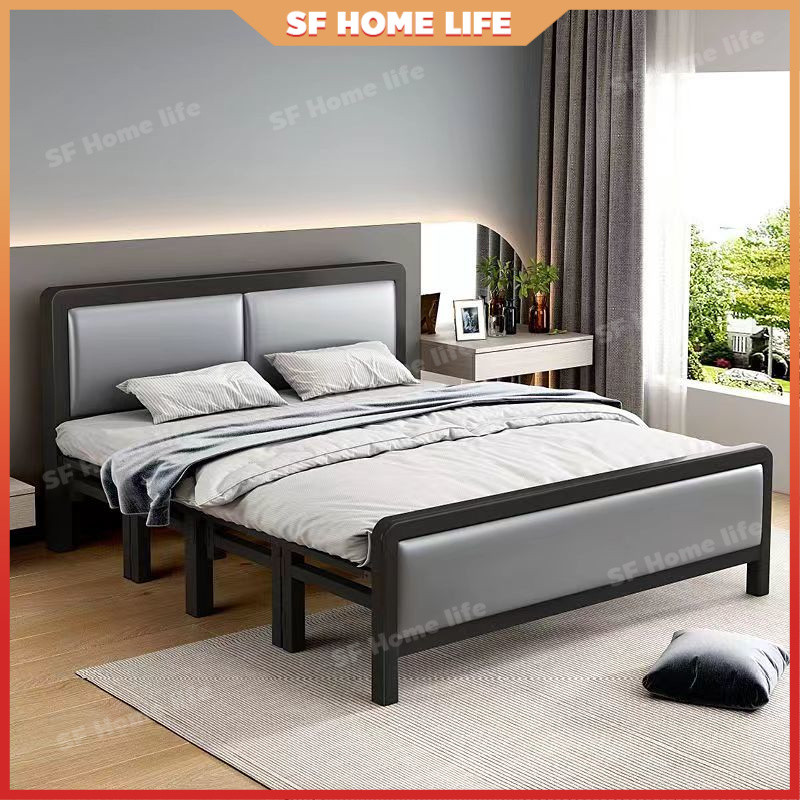 Foldable Bed Single Bed With Wheels Movable Metal Bed Frame Wooden ...