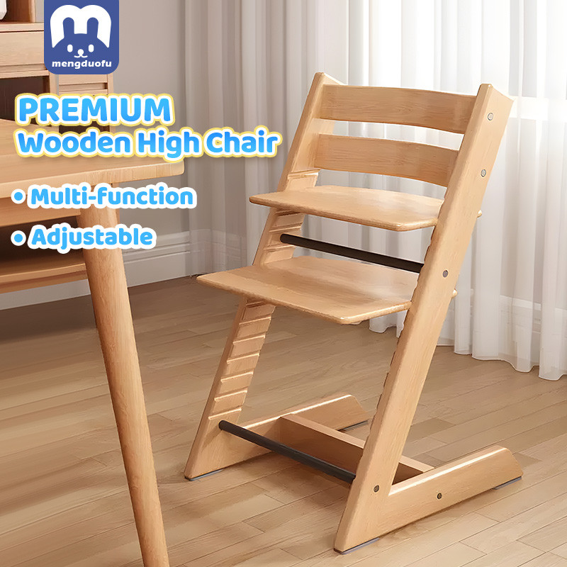 Growing Up Baby High Chair Set Solid Wood Height Adjustable With ...