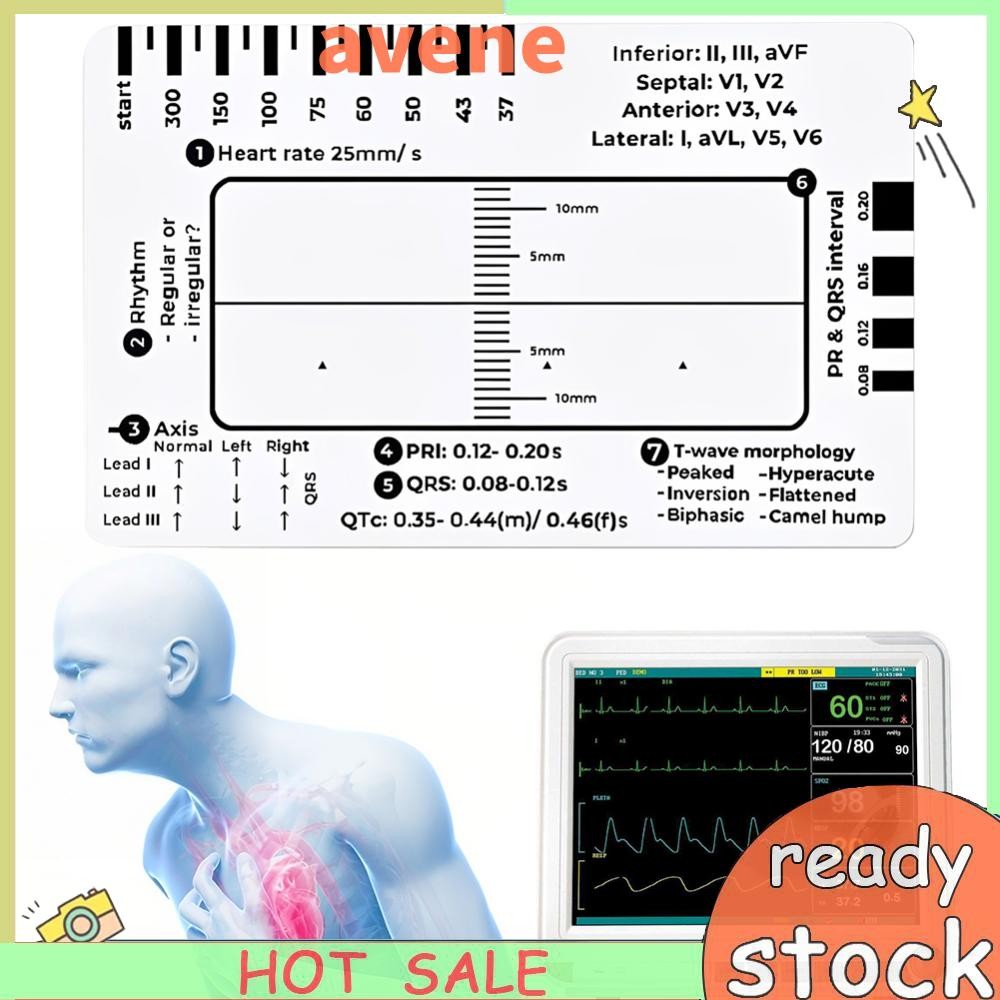 1/2Pcs ECG 7 Step Ruler ECG Ruler ECG Reference Guide for ECG/EKG ...