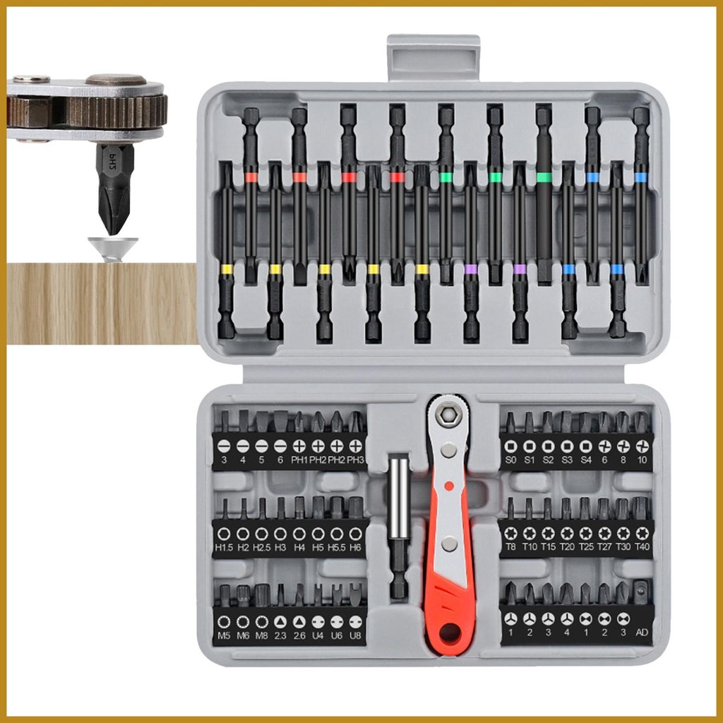Ratchet Screwdriver Set 68X Metal Screwdriver Ratchet Set High Strength ...