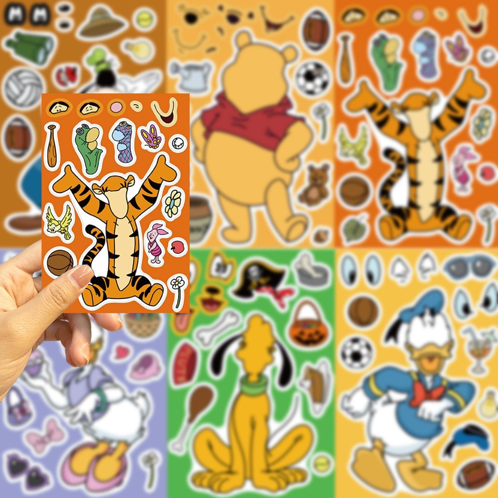 8 Sheets Make A Face Stickers Sanrio Cartoon Character Funny Waterproof ...