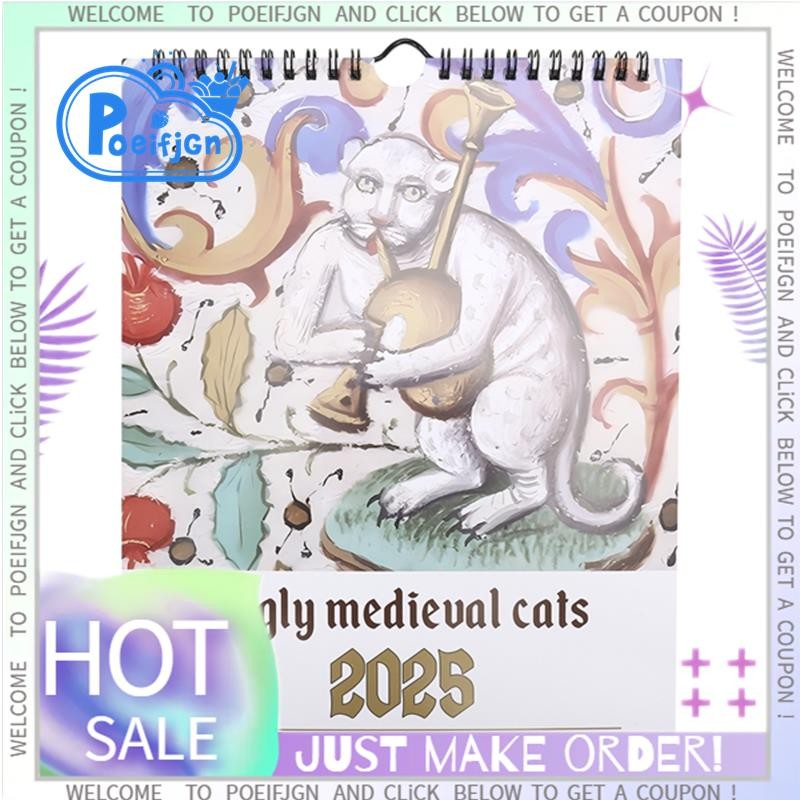 【Poeifjgn 】Weird Medieval Cats Calendar Funny Weird Medieval Cat ...