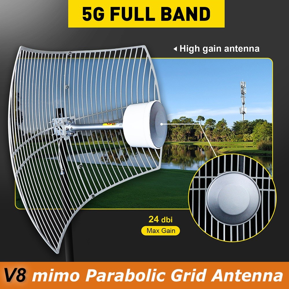 5G Outdoor mimo Parabolic Grid Antenna V8 Long Range 698-3800MHz 24dBi ...