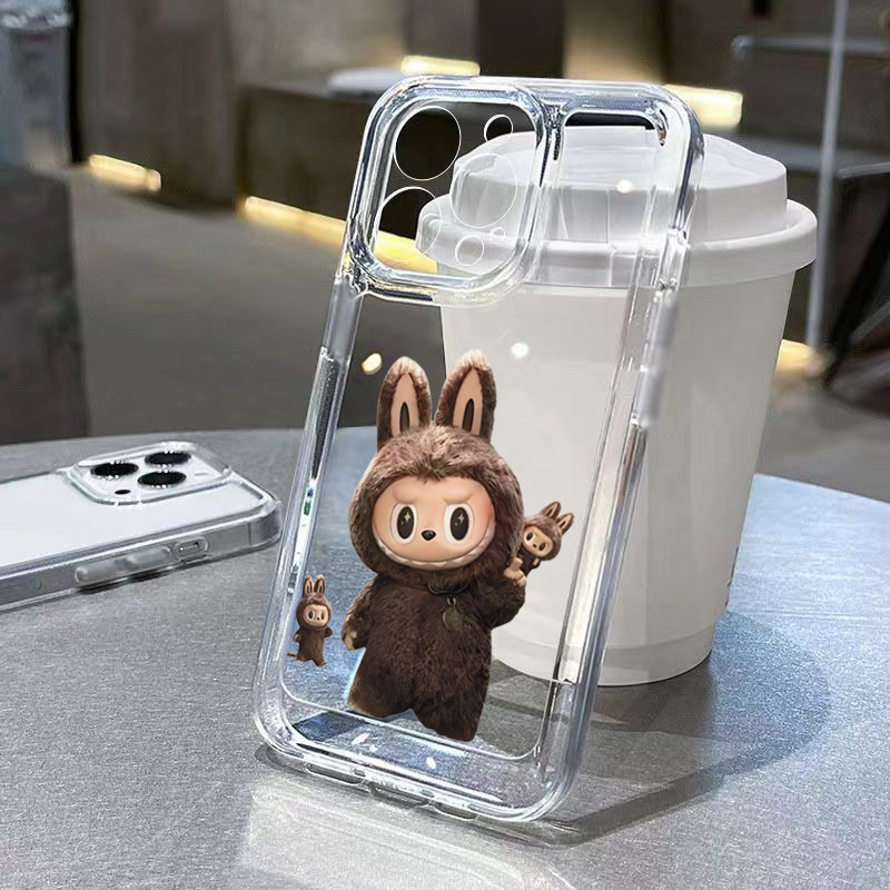 Cute Cartoon Fun Labubu Case For iPhone 16 15 14 13 12 11 Pro Max 7 8 ...