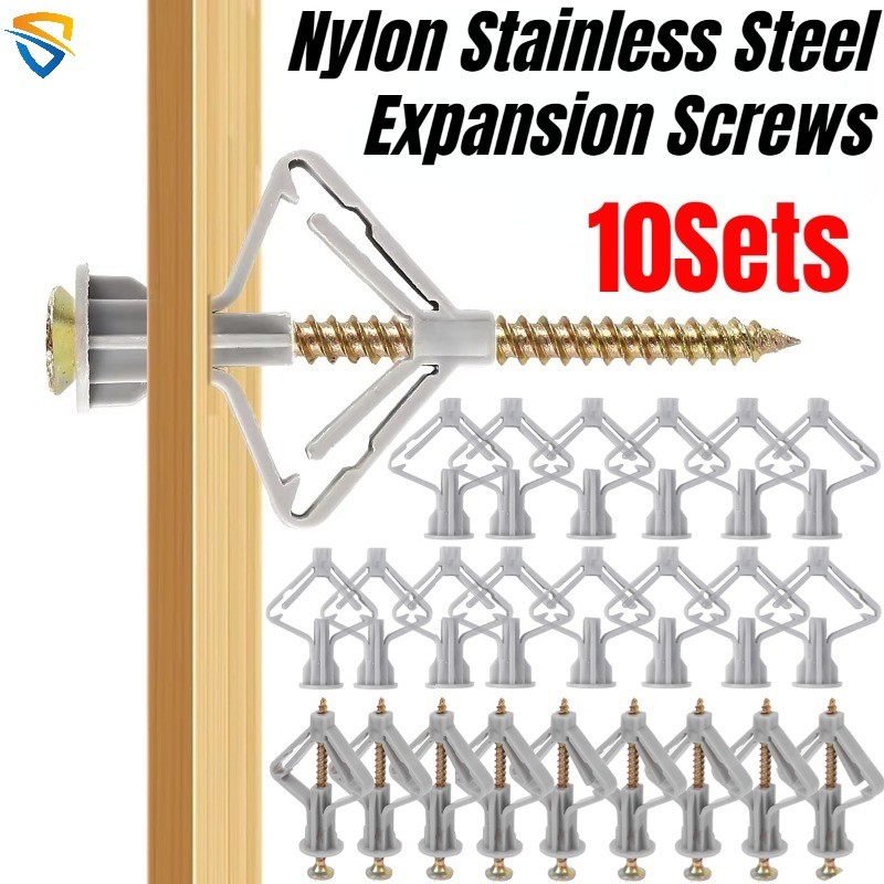 10Sets Airplane/Butterfly Shaped Nylon Stainless Steel Screws Self ...