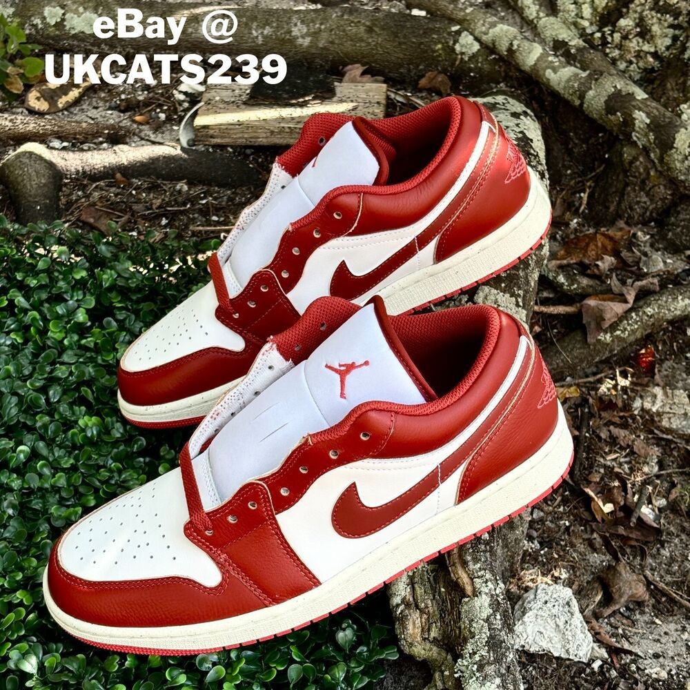 Nike Air Jordan 1 Low SE & (GS) White Dune Red Lobster FJ3459-160 Mens ...