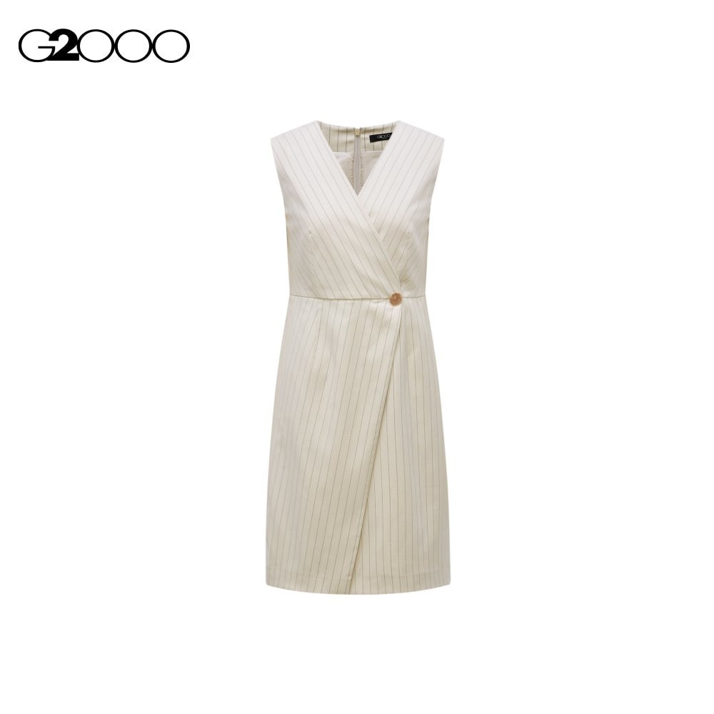 G2000 V-Neck Stripe Wrapped Dress | Shopee Singapore