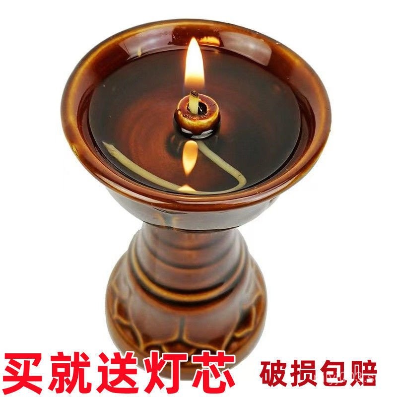 Buddha Worship Ceramic Tong Kerosene Lamp Colza Oil Magic Lamp ...