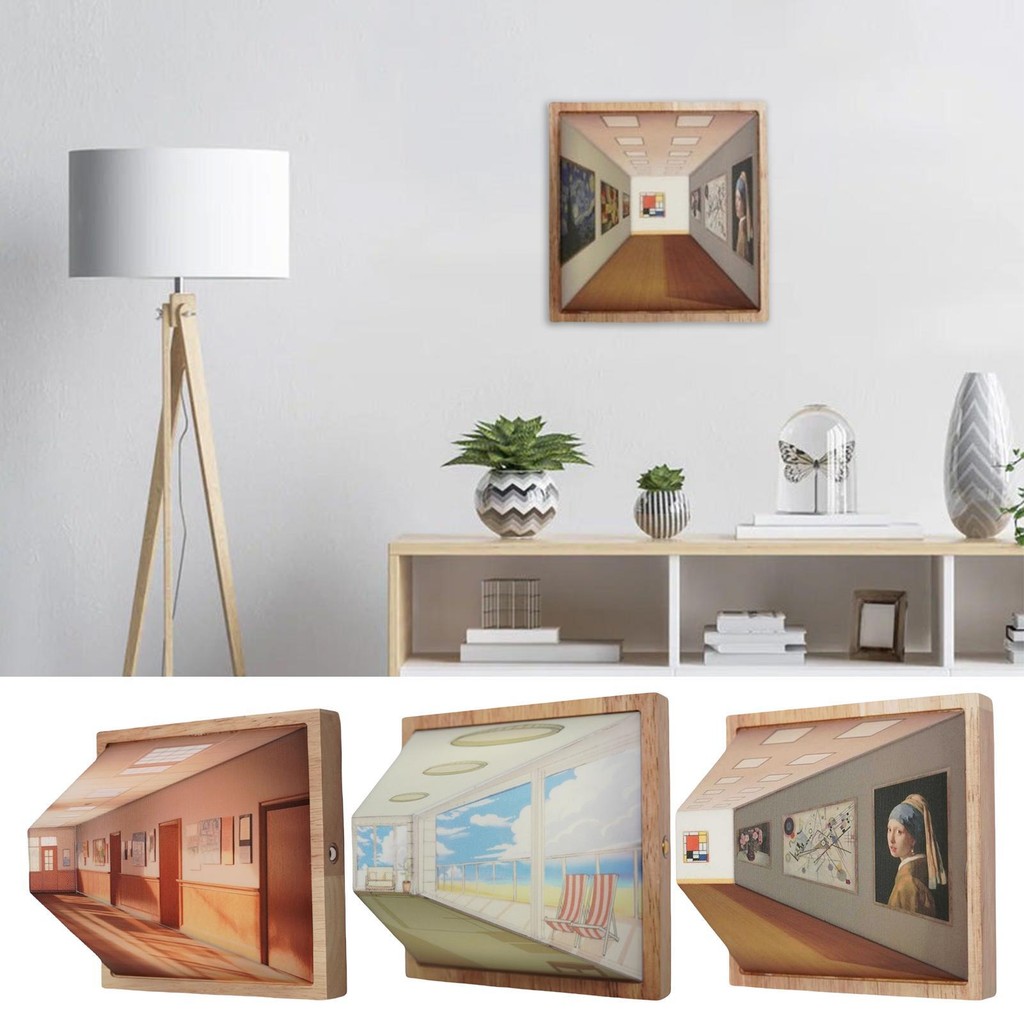 3D Optical Illusion Wall Art Ambient Lighting Painting Decor 3D Vision ...