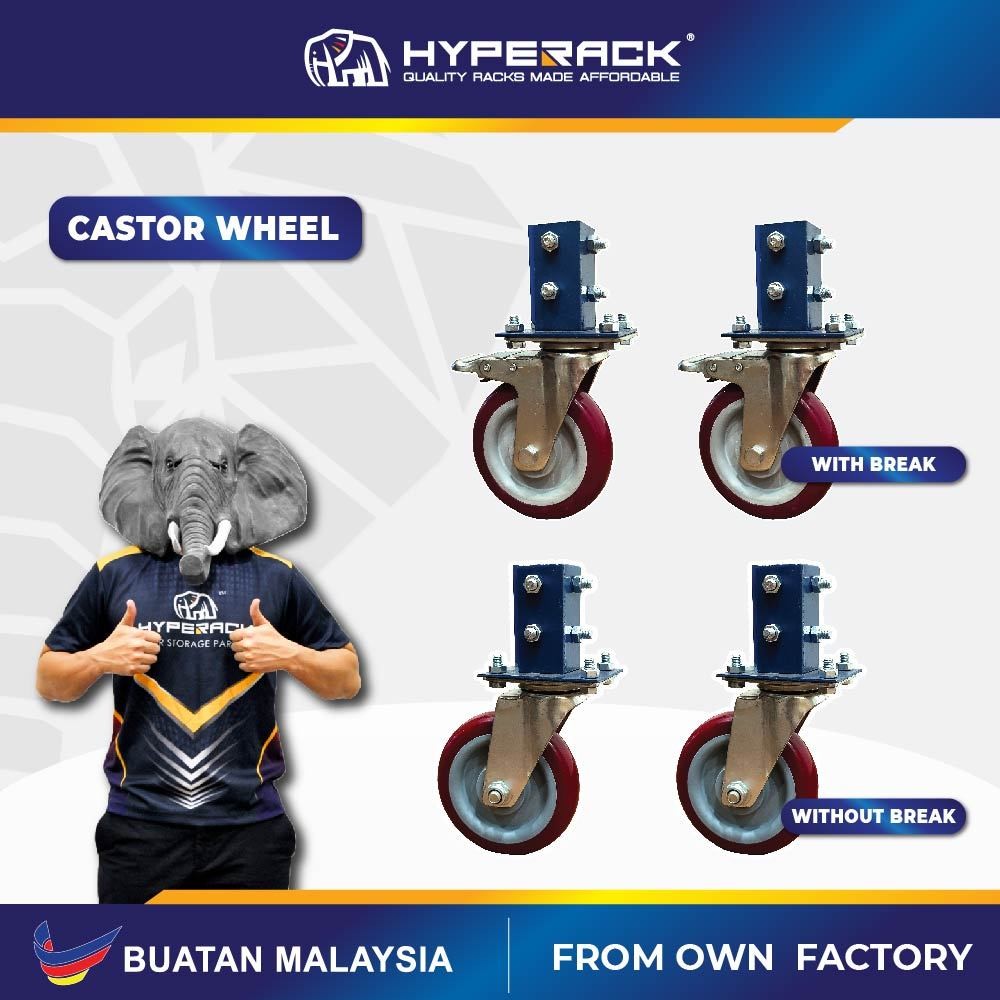 TIGERACK [High Quality] Boltless Rack Trolley Wheels Castor Wheel ...