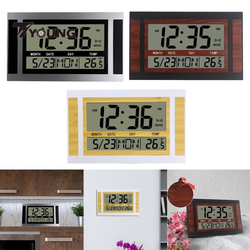 [Available] Electronic Wall Clocks Indoor Temperature with Snooze 12 ...