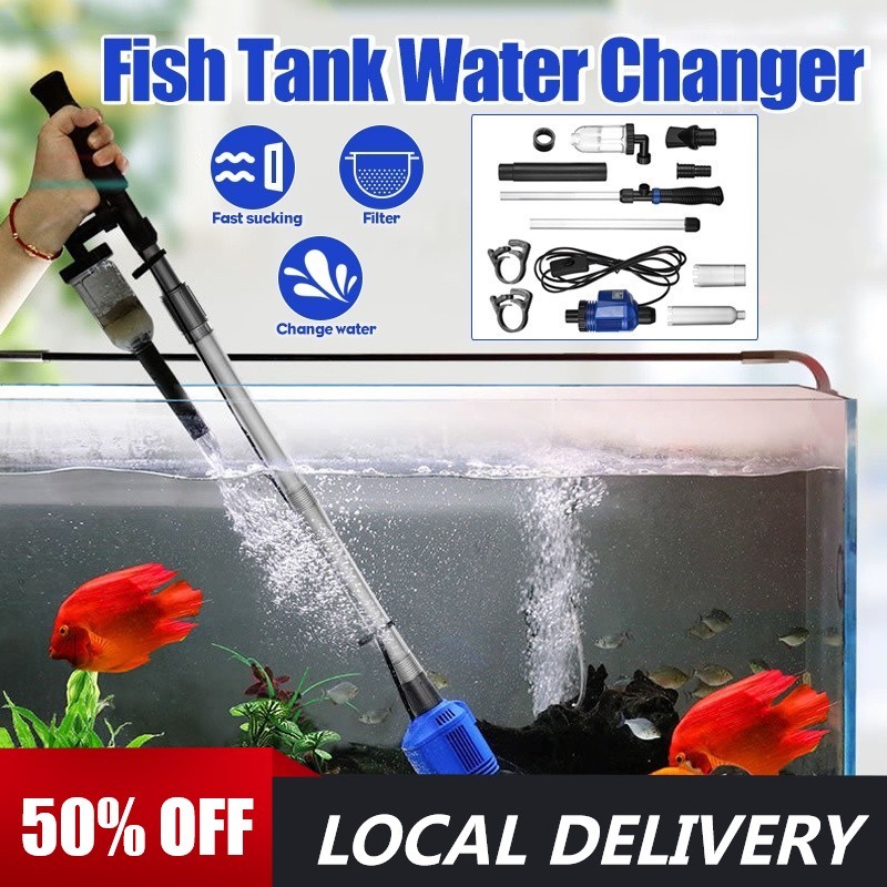 Electric Aquarium Water Change Pump Cleaning Tools Water Changer Gravel ...