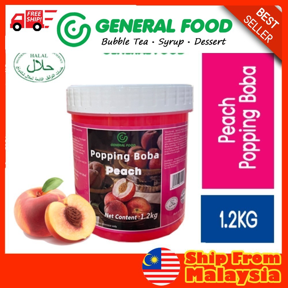 HALAL Peach Popping Boba - 1.2KG | 水蜜桃 爆爆珠 | Boba Meletup | Pearl Bobo ...