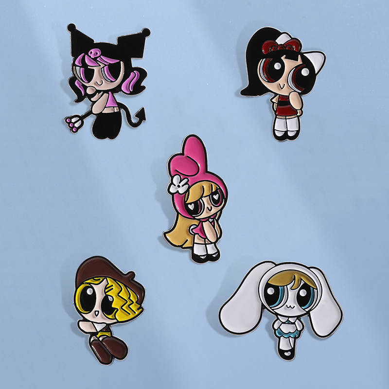 Creative Sanrio The Powerpuff Girls Enamel Pins Brooches Movie ...
