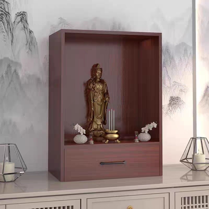 Buddha Altar Cabinet with Door, Small Home Worship Table for Gods and ...