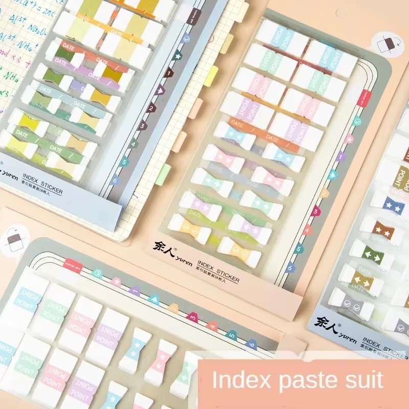 155 Sheets Color Sticky Notes Index Transparent Post Stickers ...