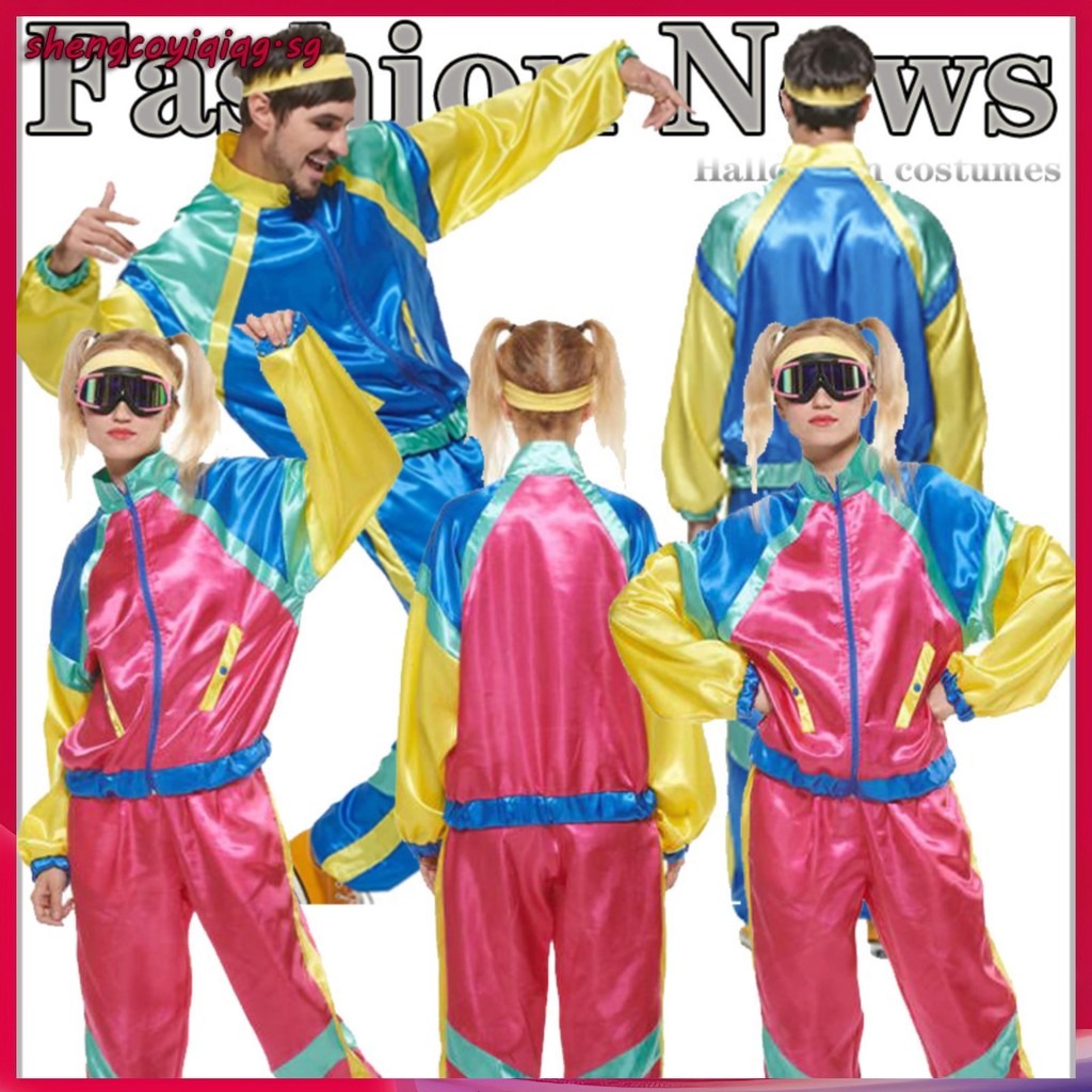 COD Women 80s 90s Retro Shell Suit Adult Fashion Hippie Party Halloween ...