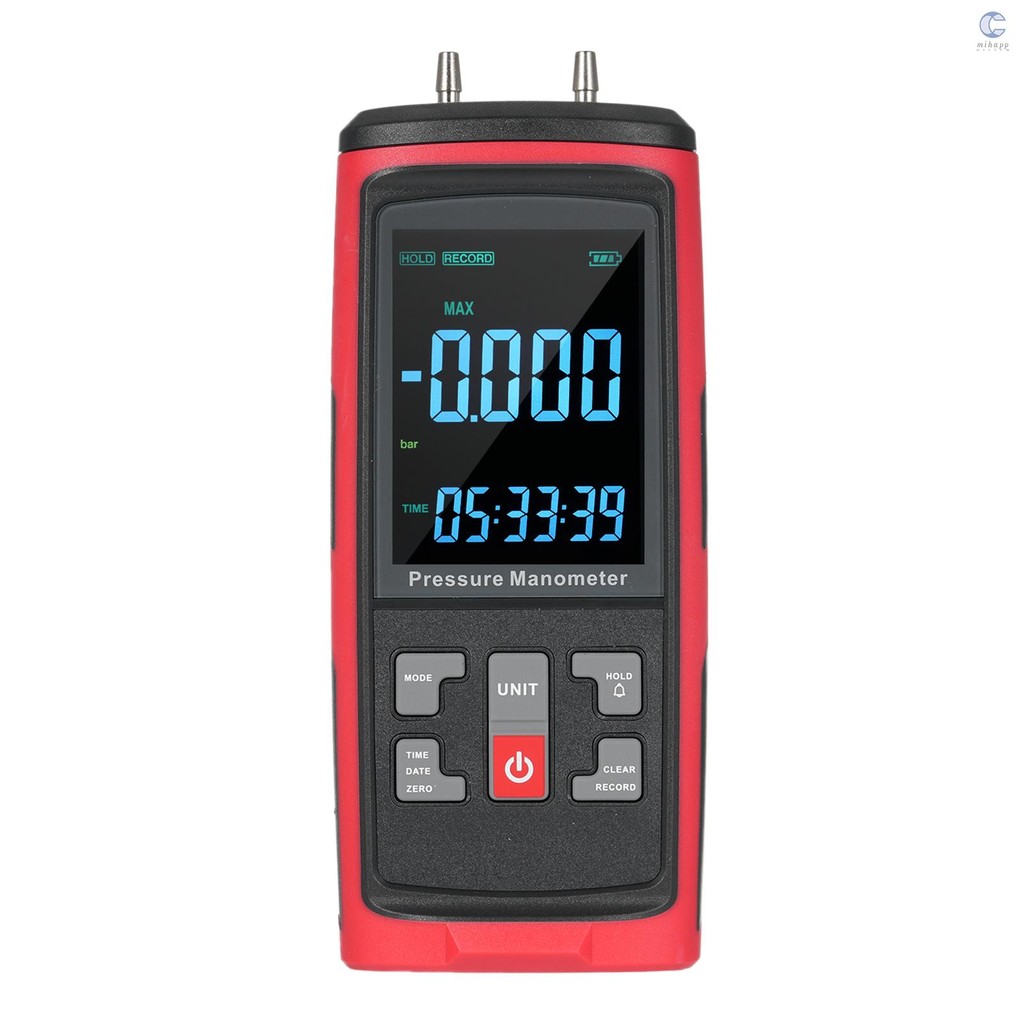GT5101 Digital Manometer, Dual-Port Manometer Gas Pressure Tester ...