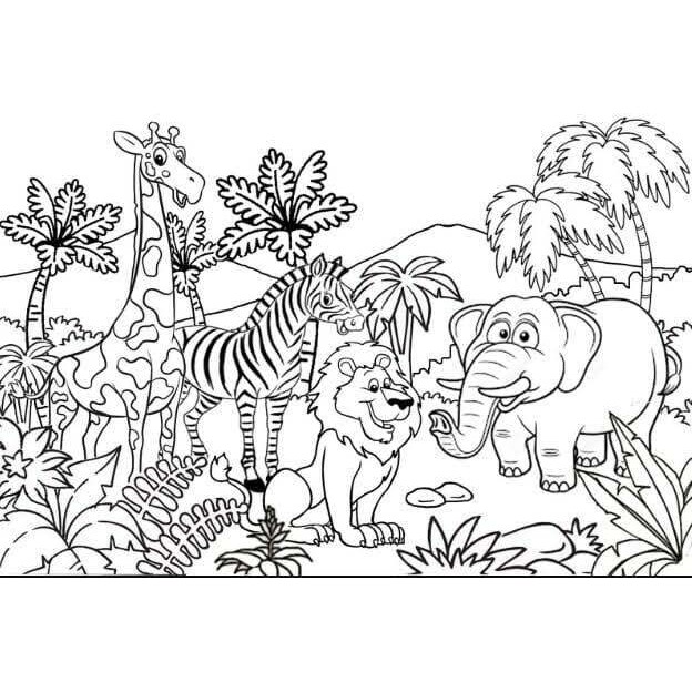 Contains 20 sheets of A4 size animal coloring paper for kindergarten ...