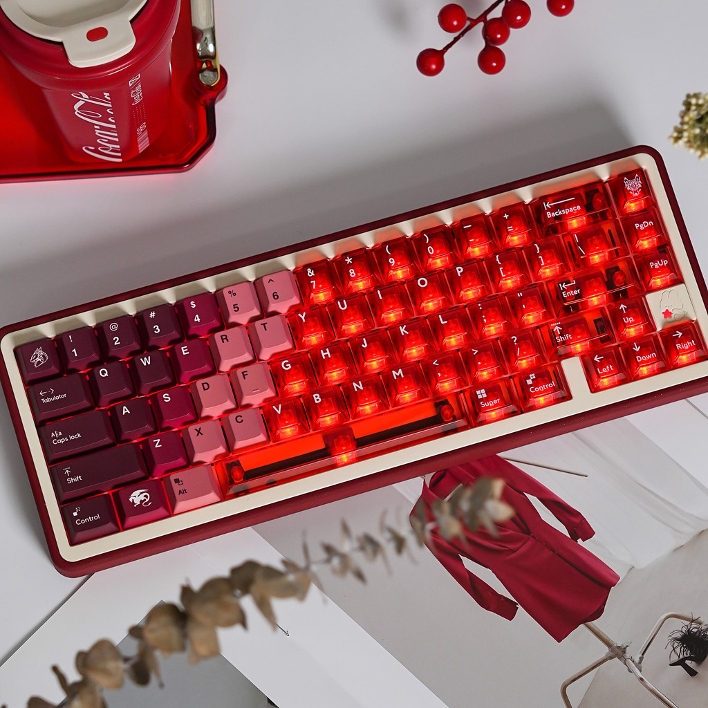 Red Dragon Keycaps Gradient Red PBT+PC Light through Cherry profile ...