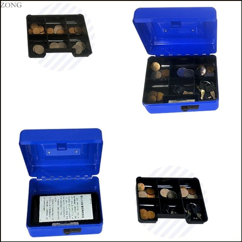 Zong Practical Mini Petty Cash Money Box Stainless Steel Security Lock Lockable Box | Shopee ...
