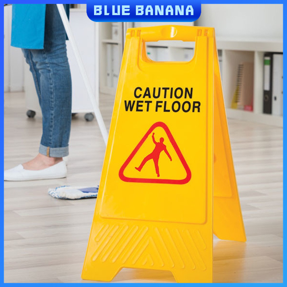 Caution Wet Floor Sign Stand Foldable Double-Sided Caution Wet Floor ...