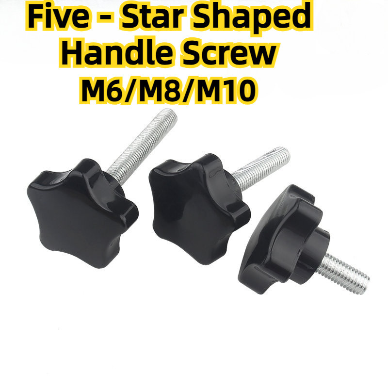 [ALC] Black Five-Star Handle Screw Torx Hand Screw Plastic Head Bolt M6/M8/M10 | Shopee Singapore