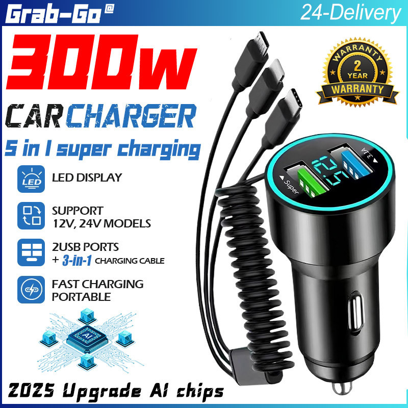 [2025 Upgrade AI chips] Car Charger fast Charging Ports 6PD Car Charger ...