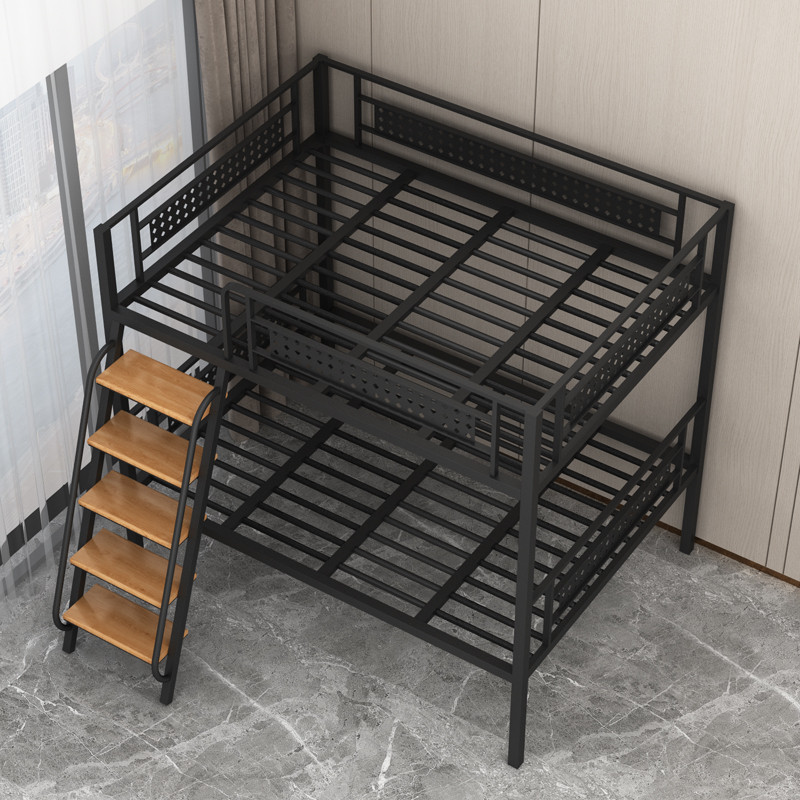 Minimalist Iron Art Double Loft Bed with Upper and Lower Bunk for ...