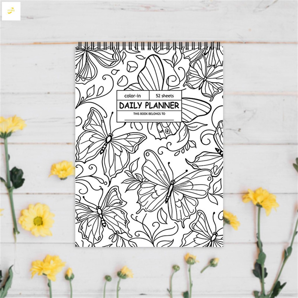 Color-In Spiral Notebook & Daily Planner Spiral Bound To-Do List ...