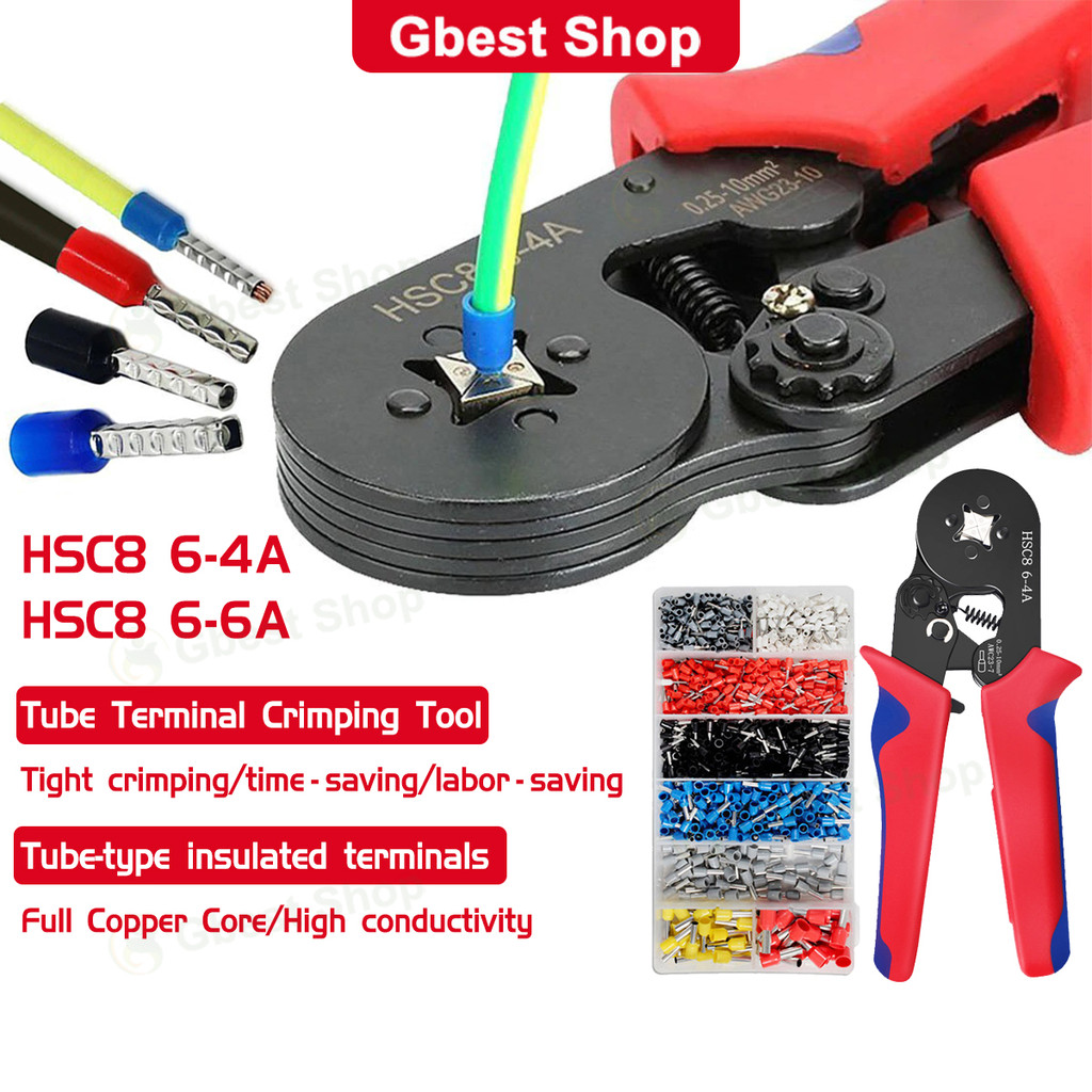 HSC8-6-4A/6-6A Crimping Tool 0.25-10mm2 Tubular Terminal Crimping Tool ...