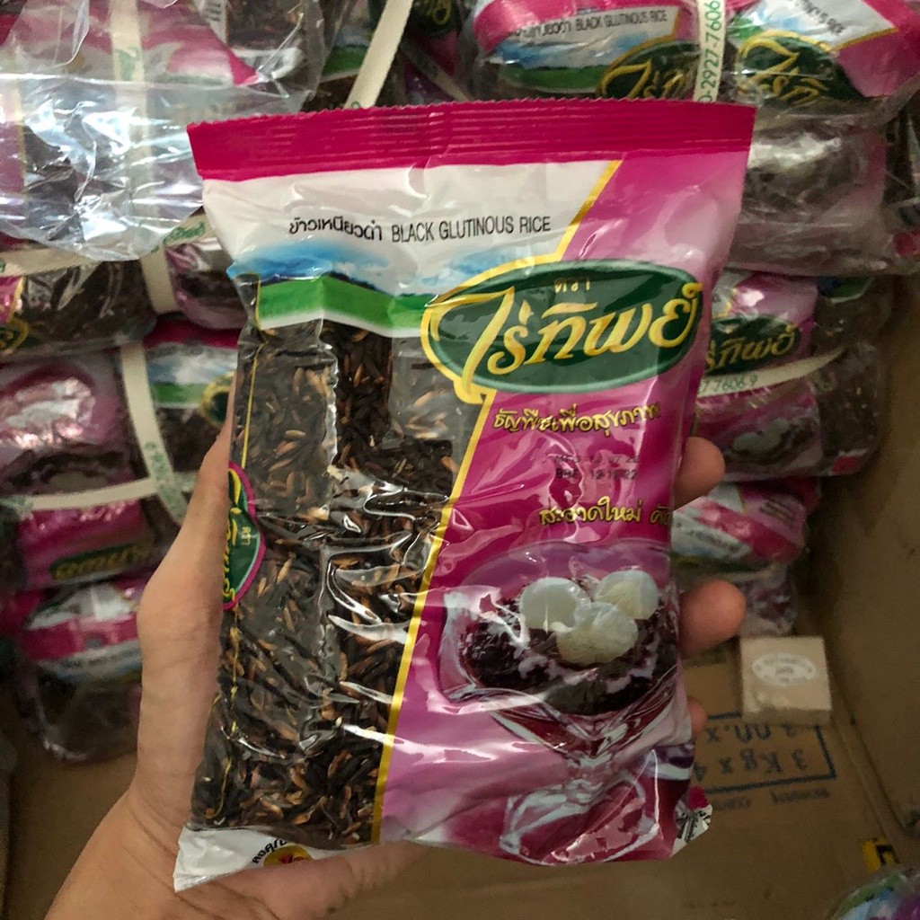 Thai Black Sticky Rice 泰国黑糯米 Raitip Brand Raithip Black Glutinous ...