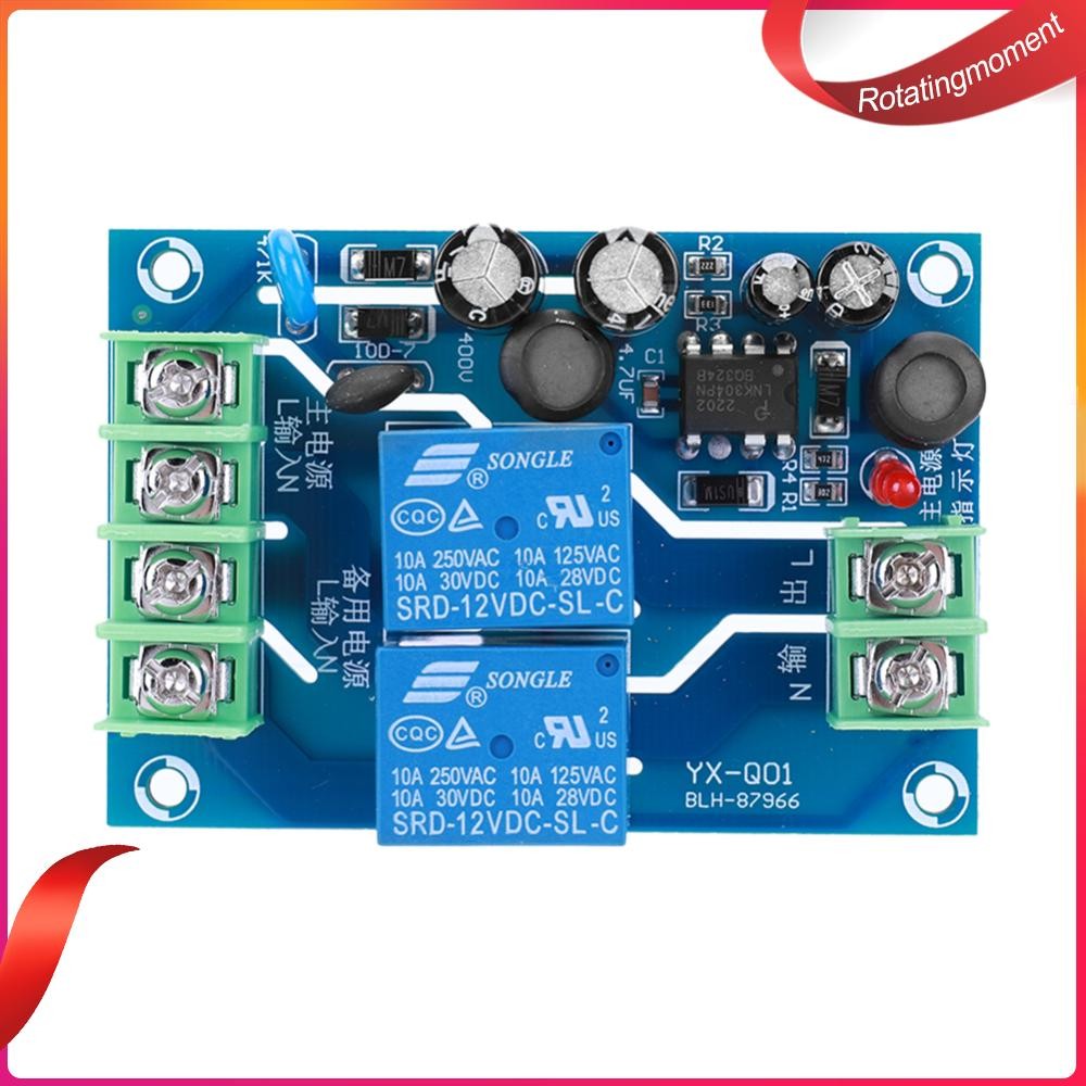 RotatingMoment 220V Two-Way Power Automatic Switcher 10A Conversion Controller Switch Module Out ...