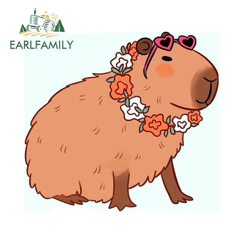 EARLFAMILY 13cm x 12cm Capybara Car Sticker Cartoon Personality ...