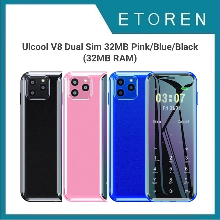 Ulcool V8 Dual Sim 32MB Pink/Blue/Black (32MB RAM) | Shopee Singapore