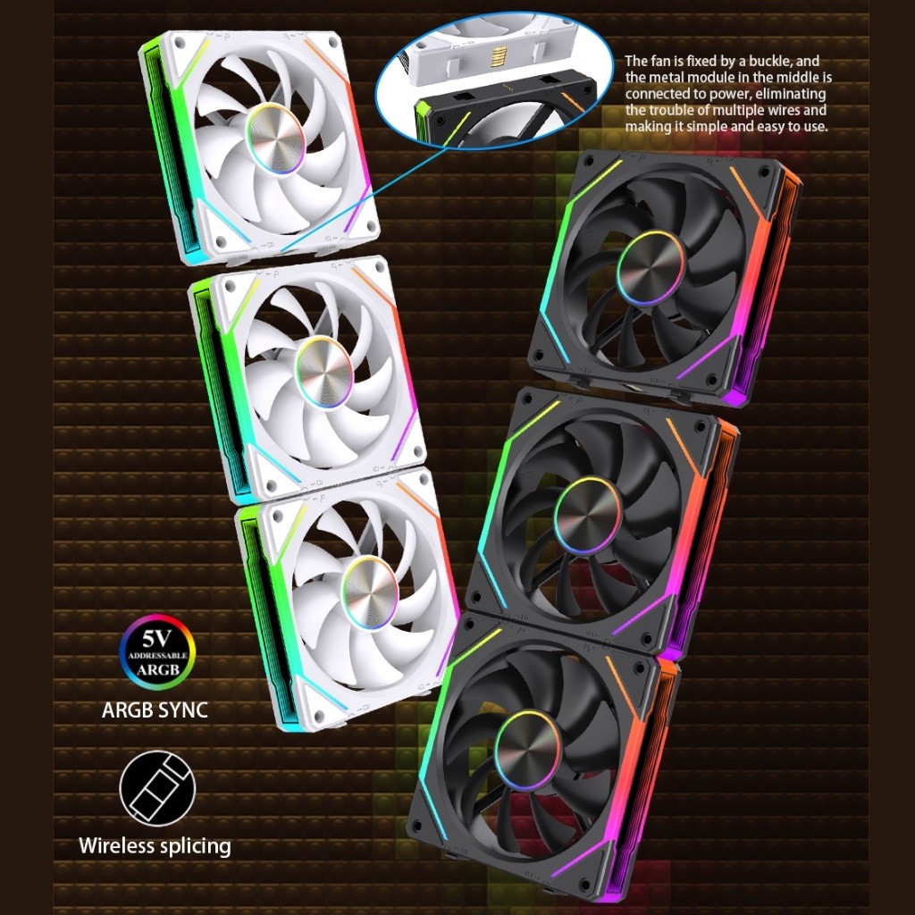 LOVINGCOOL ARGB 3Pin PWM 12cm Fan / Building Block Fan / Magic Fan / PC ...