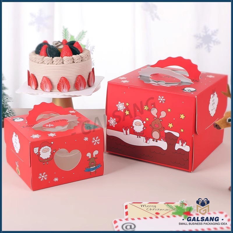 (MOQ:10pcs) 4&6&8inch Christmas Cake Box With Handle / Cartoon ...