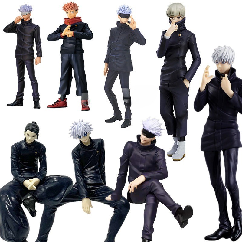 Satoru Gojo Statue Jujutsu Kaisen Figure Geto Suguru Sitting Posture ...