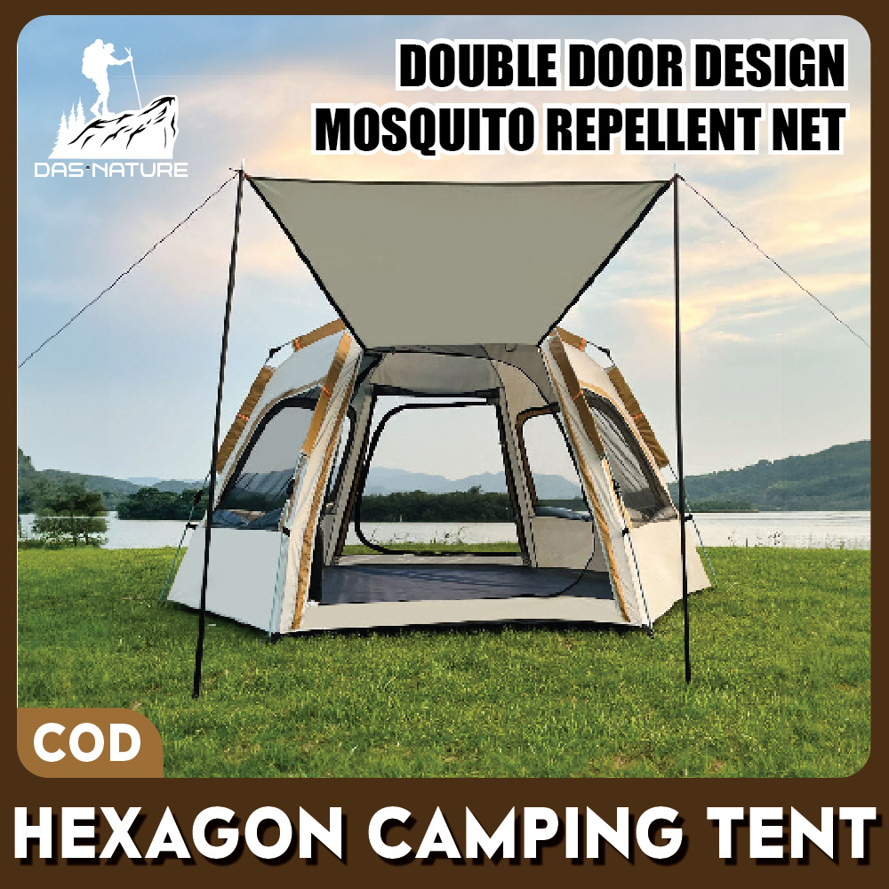 Das Nature™ Hexagon Tent Camping waterproof Quick Automatic Tent hiking ...