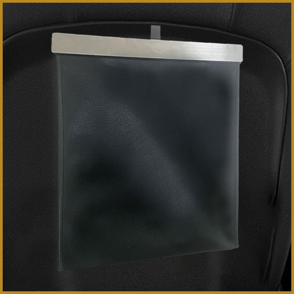 Car Trash Bin Waterproof Leakproof Trash Bin Garbage Holder PU Leather ...