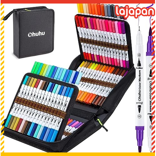 Ohuhu Art Marker Pen, Brush Tip, Watercolor Pen, Water-based, Fude Type ...