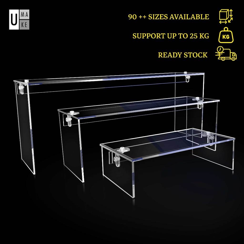 U Shape Acrylic Display Stand 90 Sizes 20/30/40/50cm Seat Acrylic ...